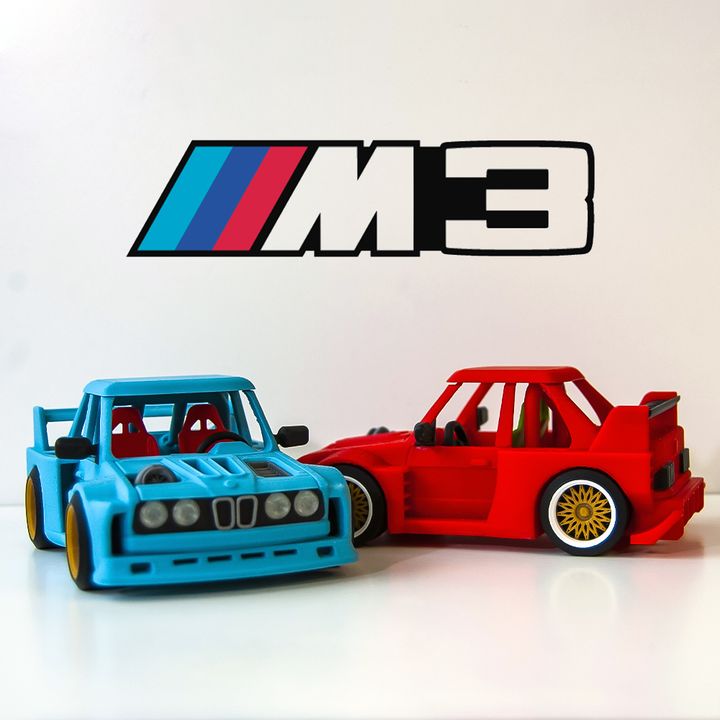 3D Printable 3D Printed Cute Cartoon BMW E30 M3 Turbo – Fun Mini Car Model by Petr